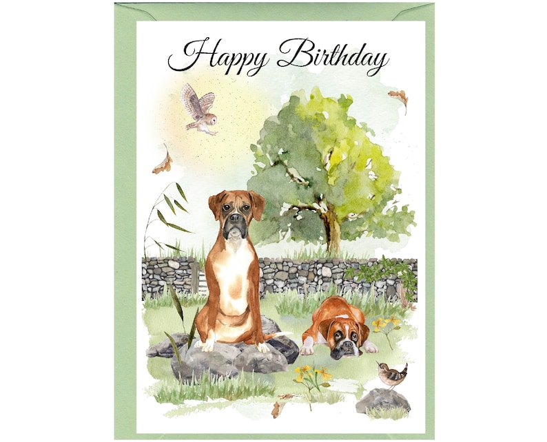 Boxer Dog happy Birthday Card 6x 4 - Etsy