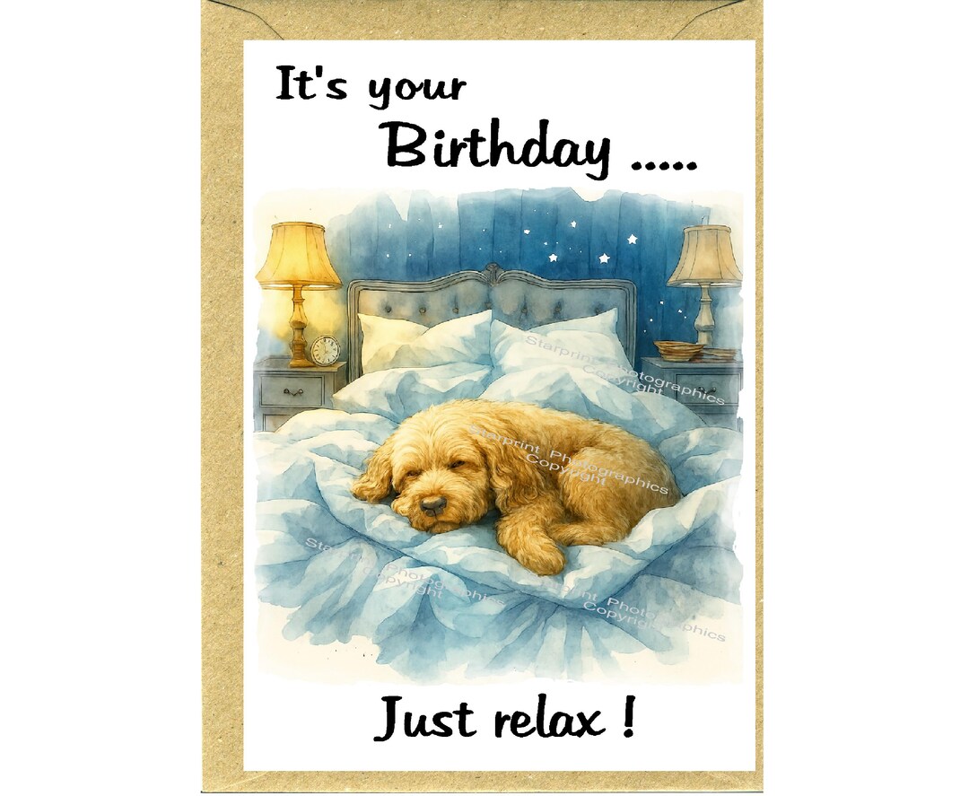 Cockapoo / Doodle (gold) Dog Birthday Card (6" X 4") With Envelope ...