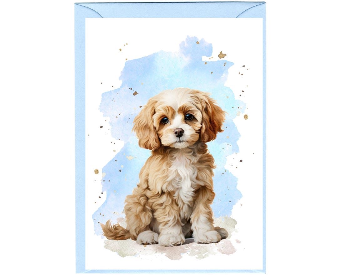 Personalised Cavapoo / Doodle Dog Greetings Card /notelet (6" X 4 ...