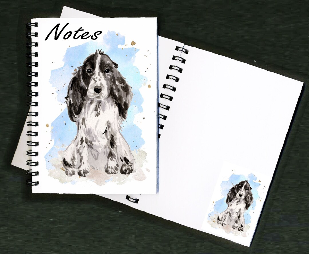 Cocker Spaniel (black & White) Dog Notebook / Notepad With Small ...
