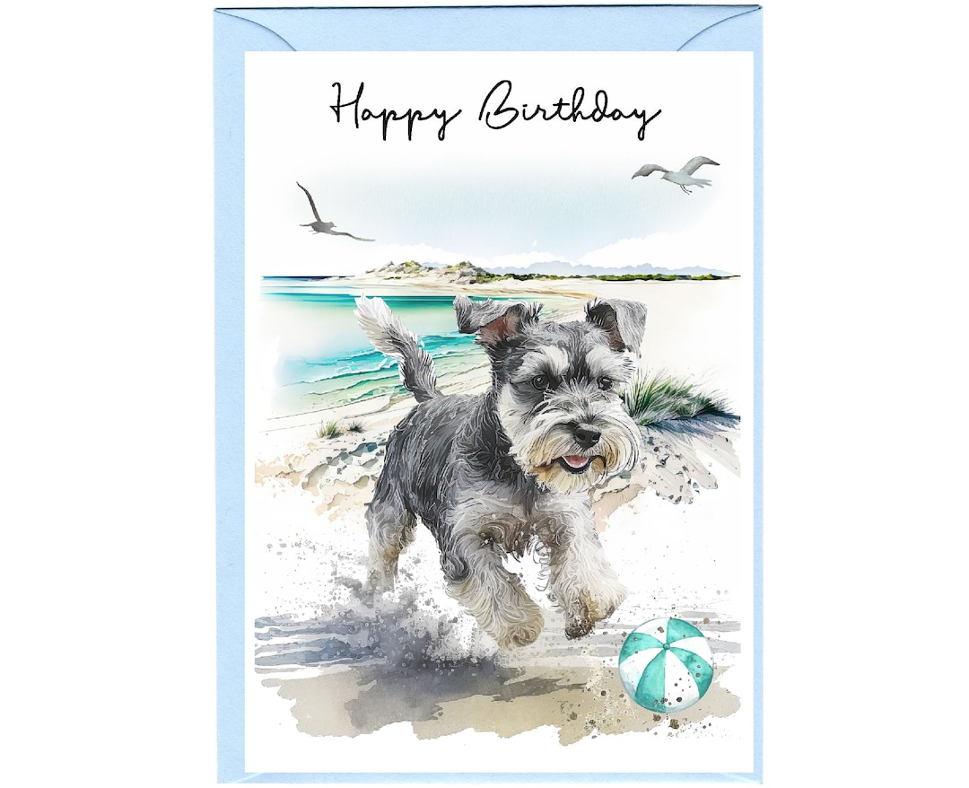 Miniature Schnauzer Dog happy Birthday Card 6 X 4 With Envelope Blank ...