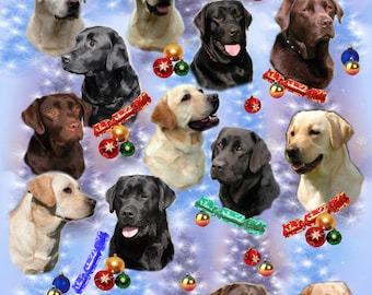 Labrador Winter Wonderland Dog Lover Christmas Gift Wrap Yellow Lab ...