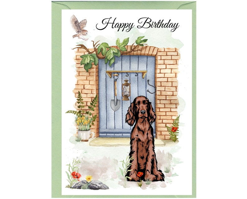 Irish Setter Dog "happy Birthday" Card (6"x 4") With Envelope. Blank ...