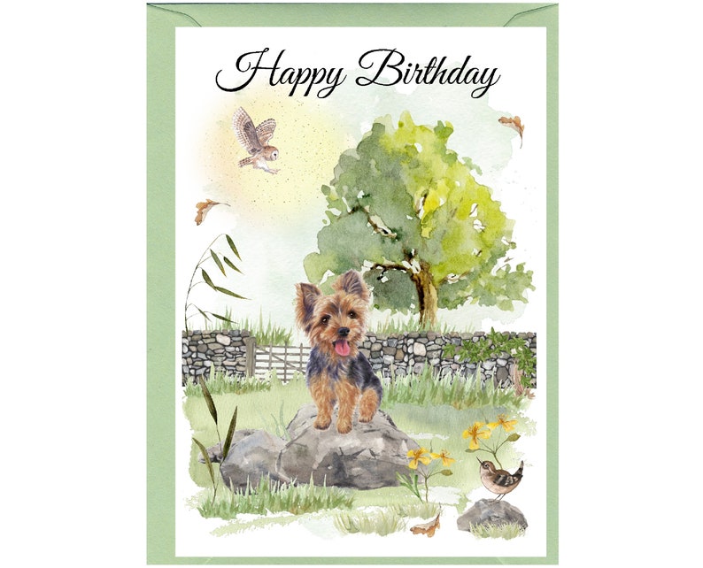 Yorkshire Terrier / Yorkie Dog happy Birthday Card - Etsy