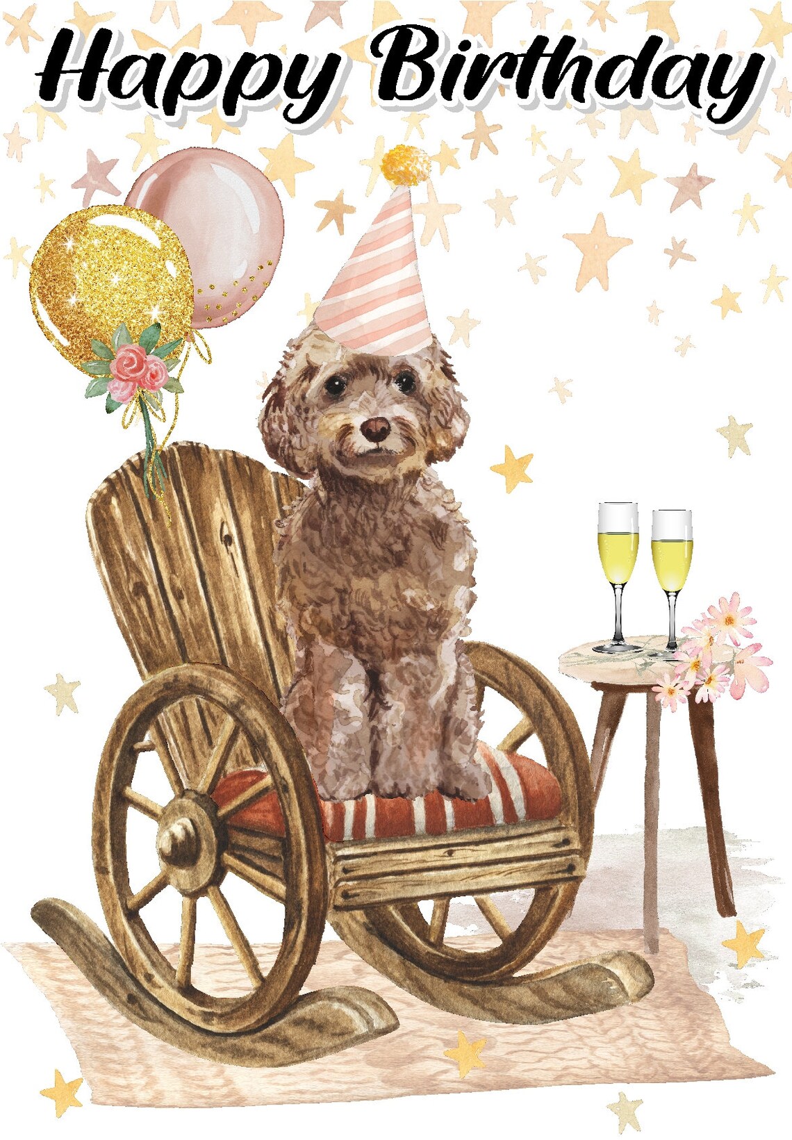 Cockapoo / Doodle Dog "happy Birthday" Card (6" X 4") With Envelope ...