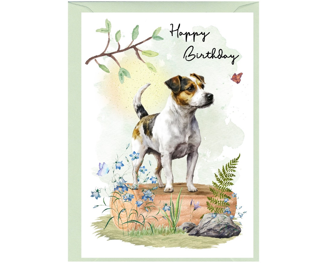 Jack Russell Terrier Dog happy Birthday Card - Etsy UK