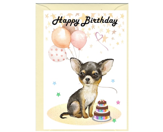 Stepper Card Cute Canine Card Handmade CHIHUAHUA DOG Happy Birthday ...