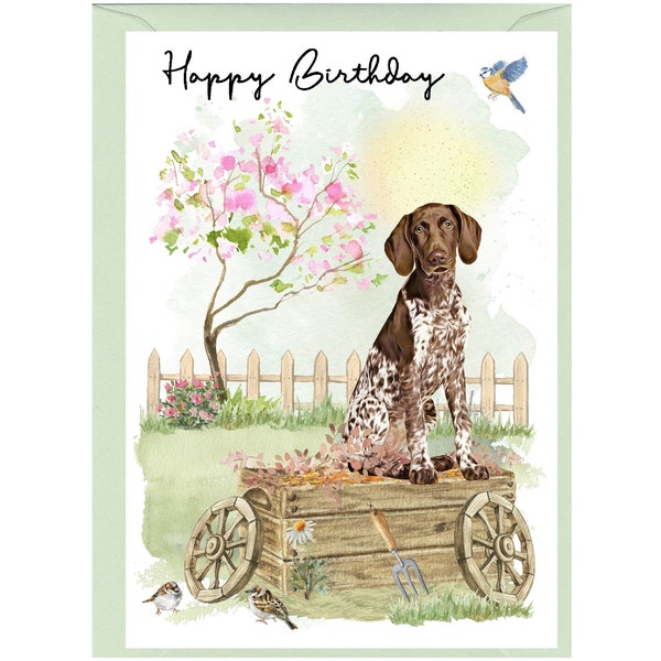 German Shorthaired Pointer Gsp Birthday Card - Etsy Australia