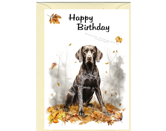 German Shorthaired Pointer, Pointer, Birthday Card, Dog Birthday Card ...