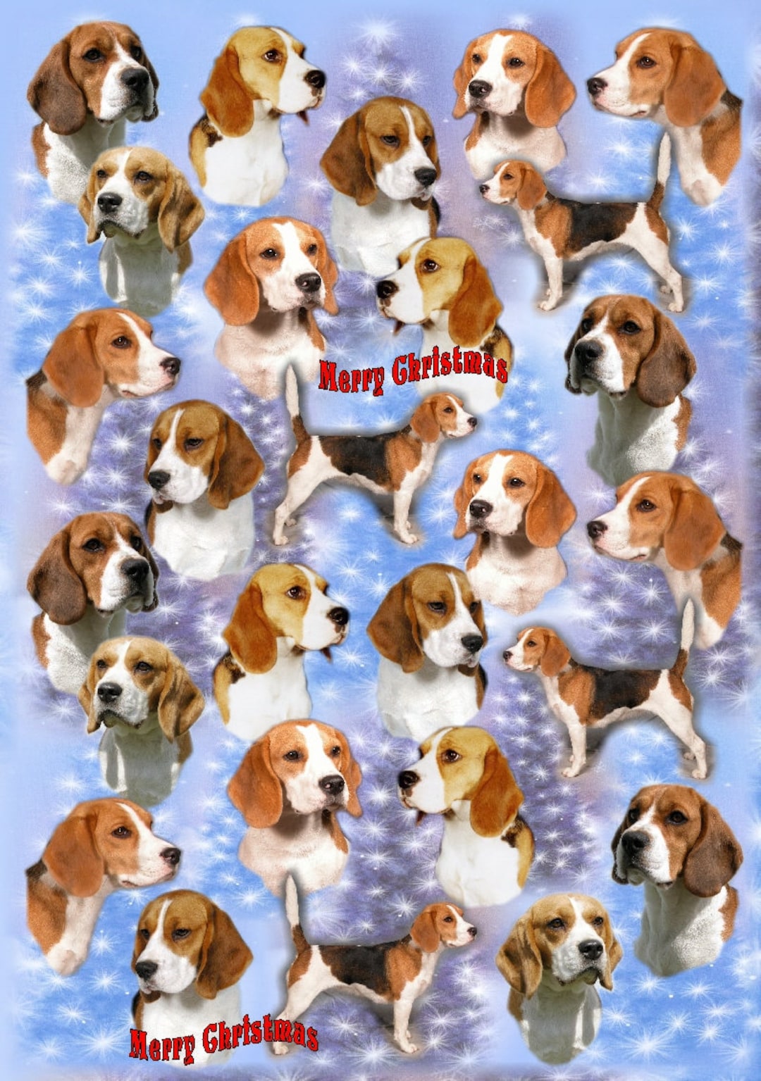 Beagle Hound Dog Christmas Gift Wrapping Paper. - Etsy