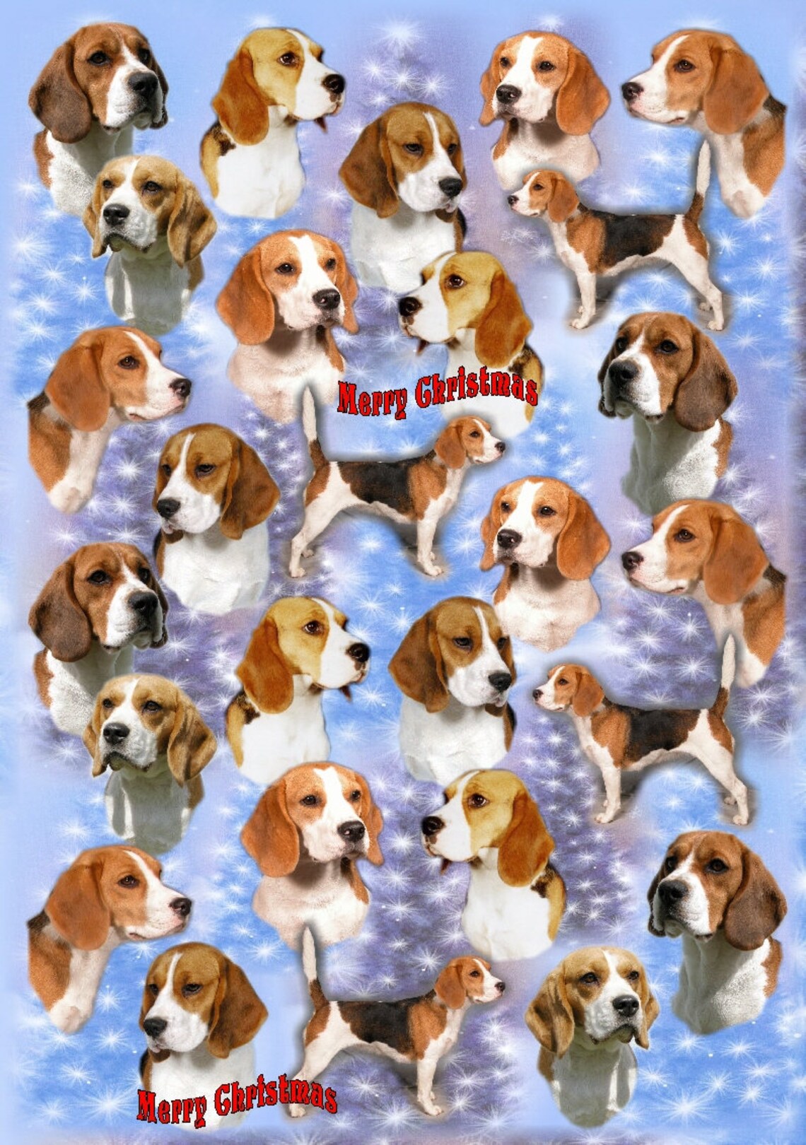 Beagle Hound Dog Christmas Gift Wrapping Paper. - Etsy