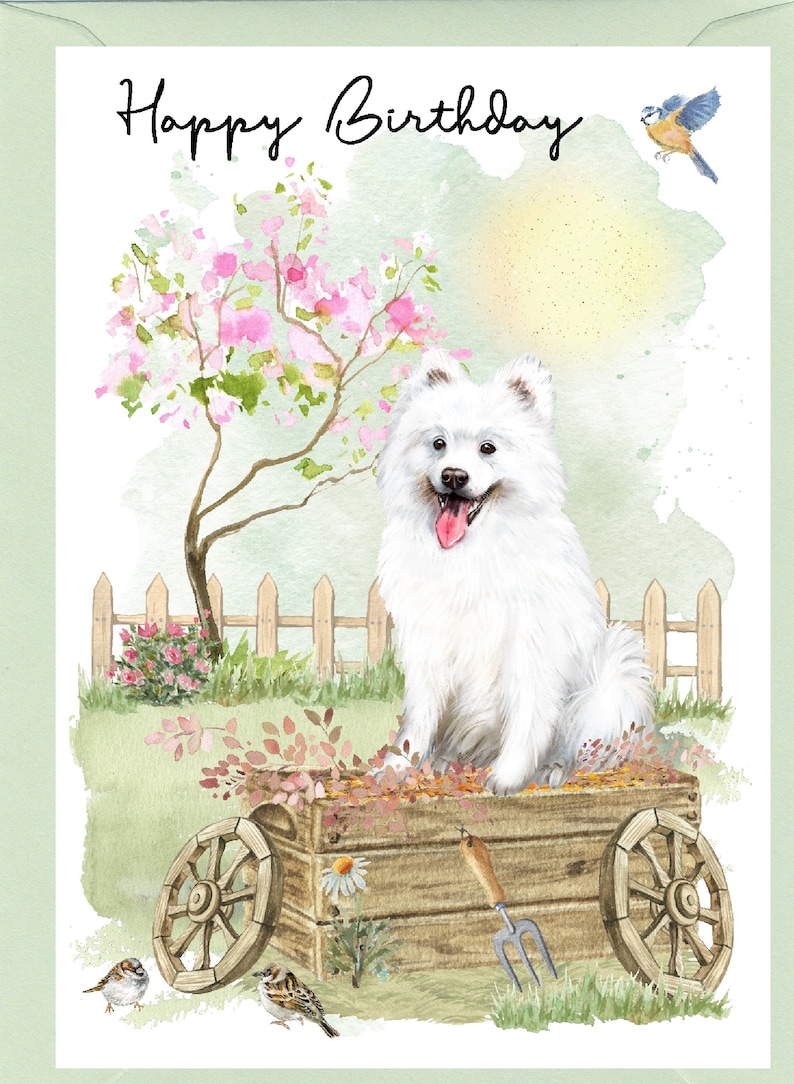Samoyed Dog "happy Birthday" Card (6" X 4") With Envelope - Blank ...