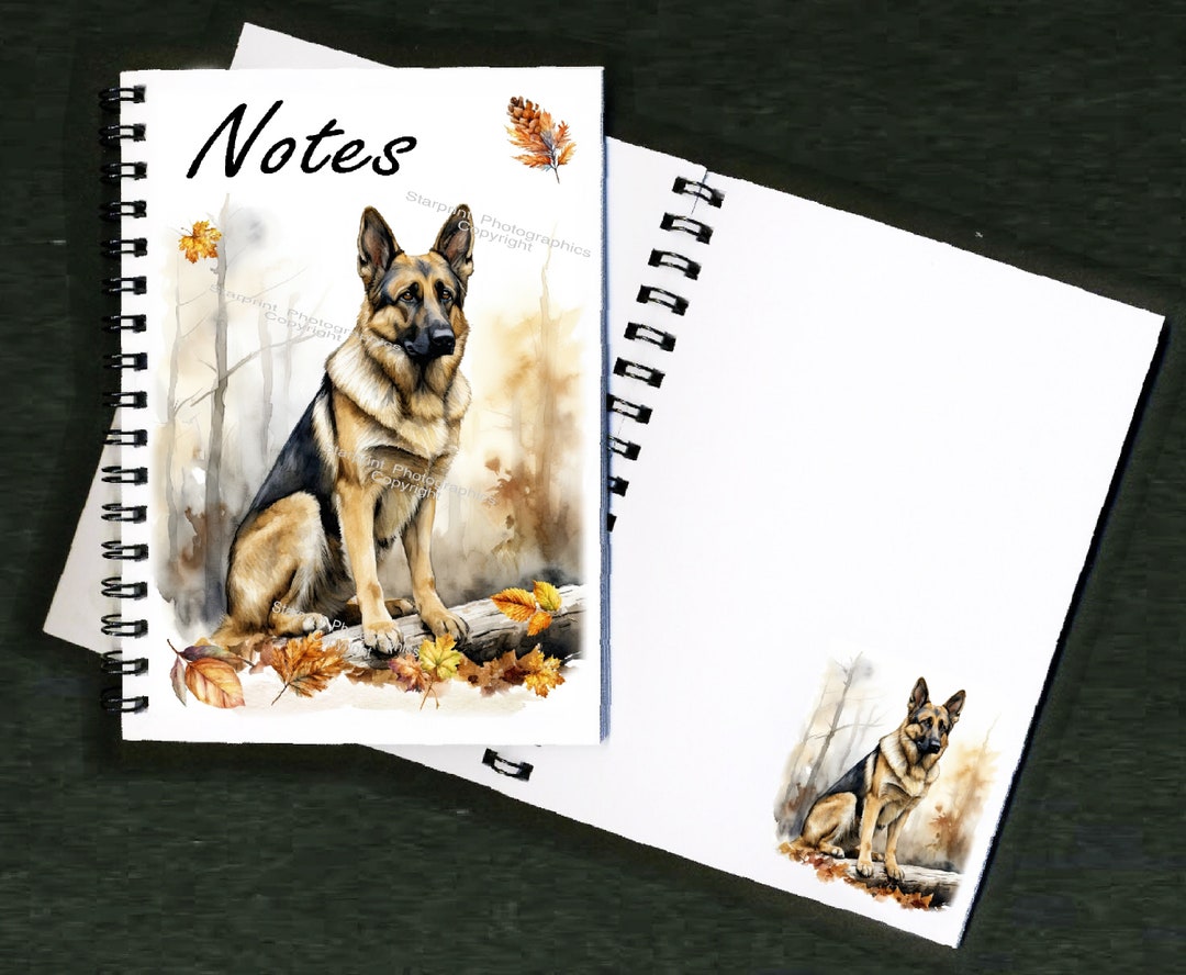 German Shepherd Dog Notebook / Notepad With Picture on Each Page ...
