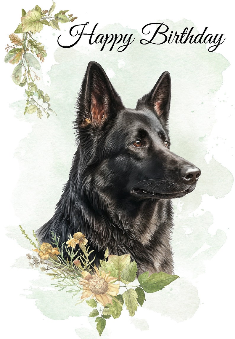 German Shepherd Dog happy Birthday Card 6 X - Etsy