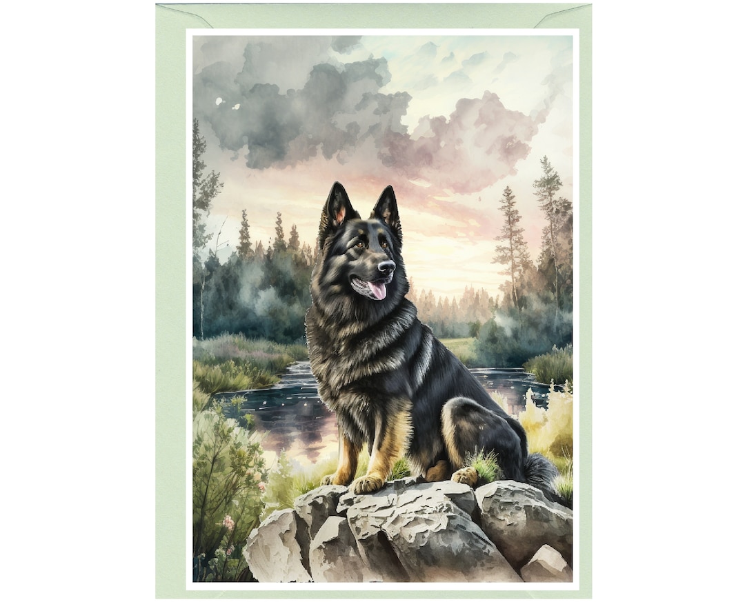 Personalised German Shepherd Dog Greetings Card /notelet 6 X 4 With ...