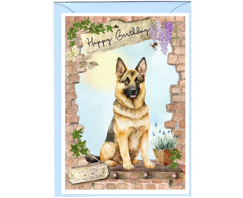 German Shepherd Dog happy Birthday Card 6 X - Etsy