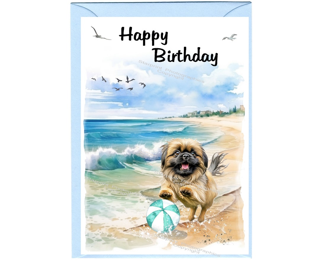Pekingese / Peke Dog "happy Birthday" Card (6"x 4") With Envelope ...