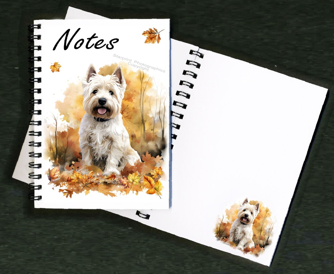 West Highland White Terrier Dog Notebook / Notepad With Picture on Each ...