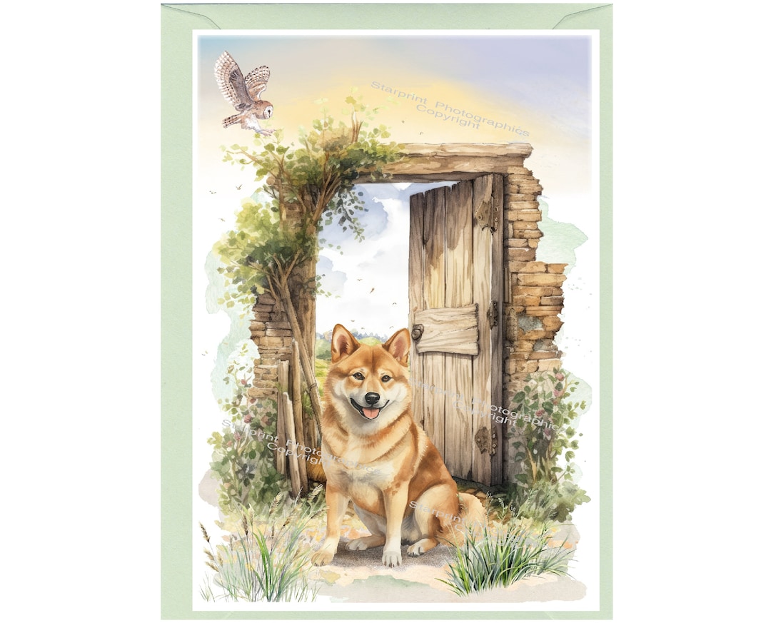 Personalised Shiba Inu Dog Greetings Card /notelet (6" X 4") With ...
