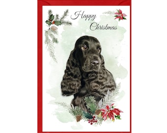 Personalised Black Cocker Spaniel Christmas Card - Etsy