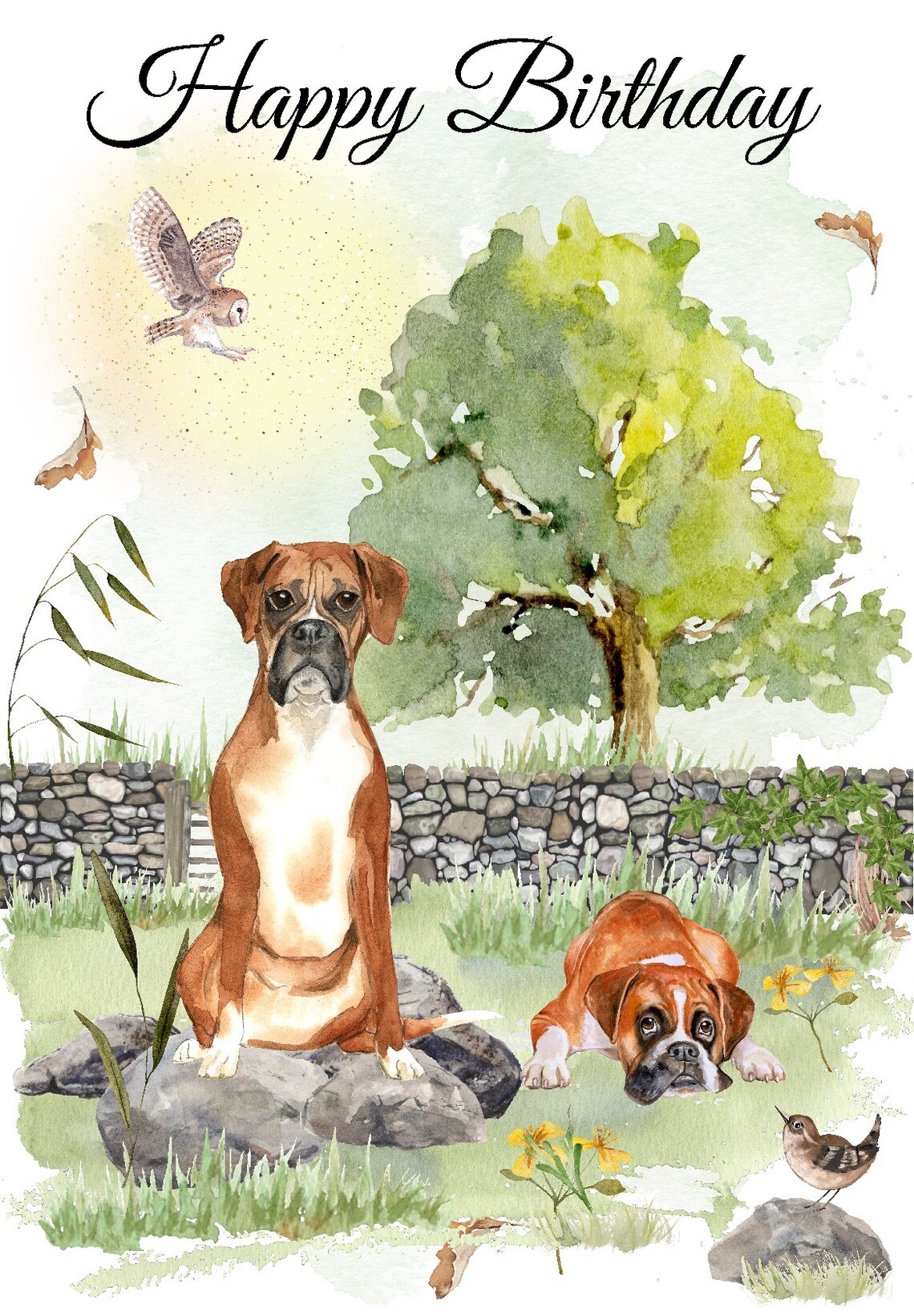Boxer Dog happy Birthday Card 6x 4 - Etsy