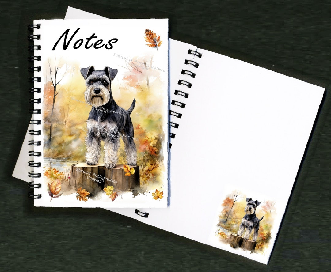 Miniature Schnauzer Dog Notebook / Notepad With Picture on Each Page ...