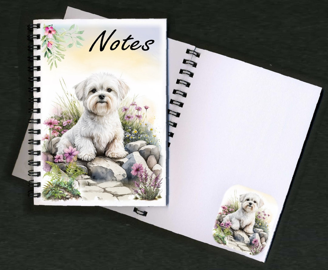 Maltese Dog Notebook / Notepad With Picture on Each Page - Great Gift ...
