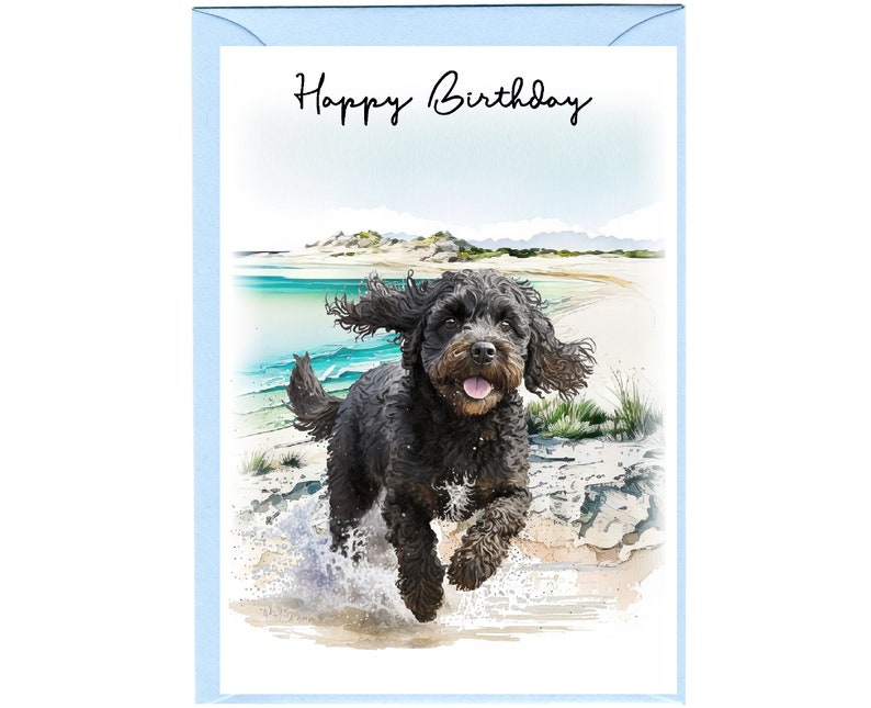 Cockapoo / Doodle black Dog happy Birthday Card - Etsy UK