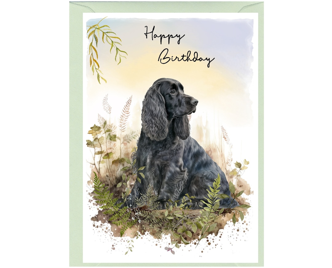 Cocker Spaniel Dog "happy Birthday" Card (6" X 4") With Envelope ...