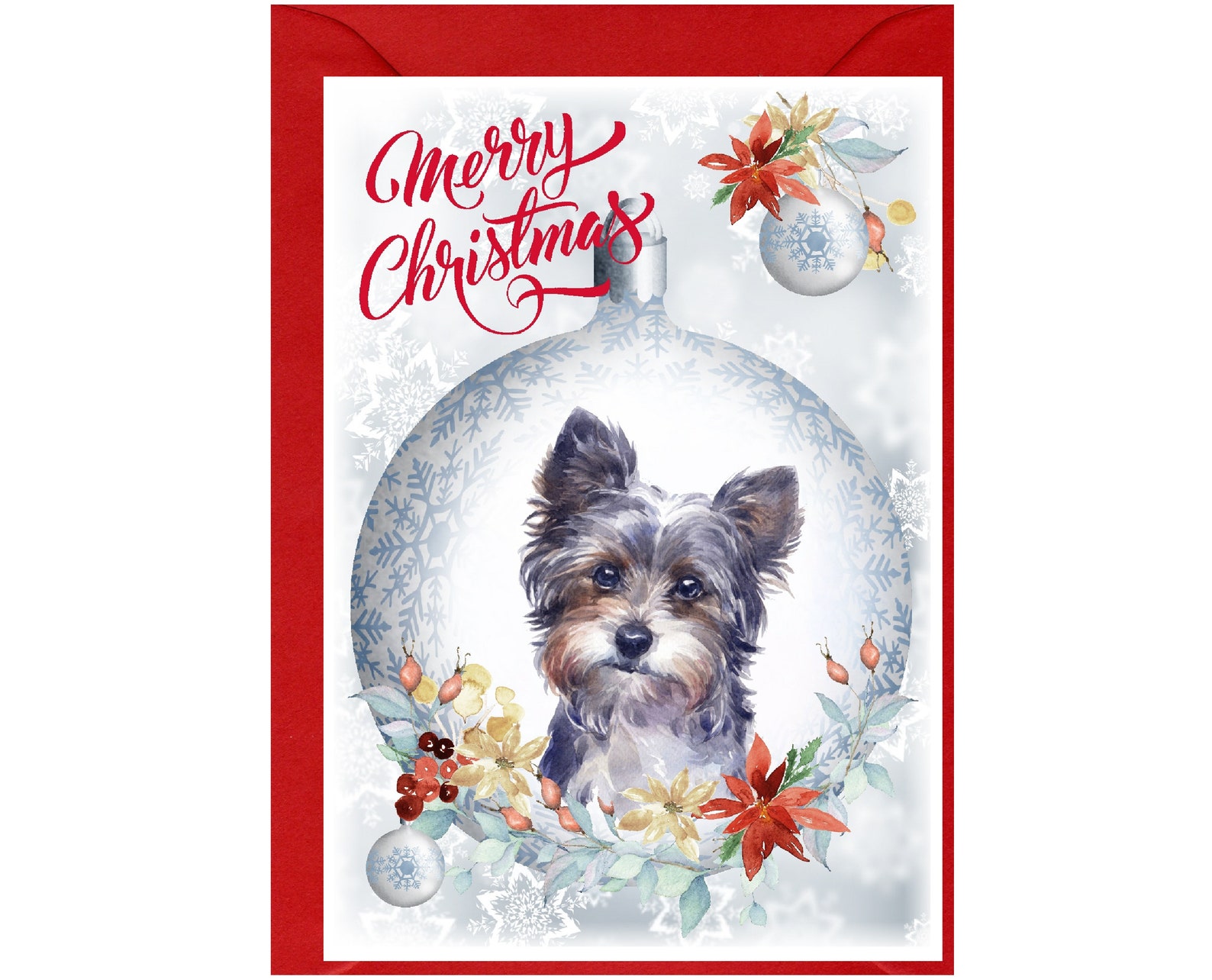 Yorkshire Terrier / Yorkie Dog Christmas Card 6 X - Etsy