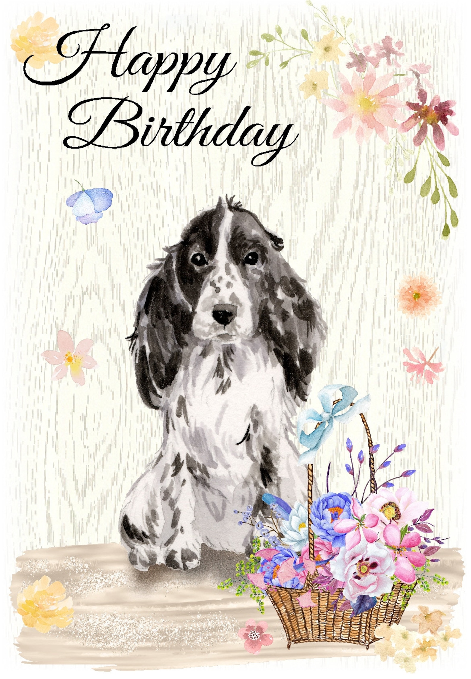 Cocker Spaniel Dog happy Birthday Card 6 X - Etsy