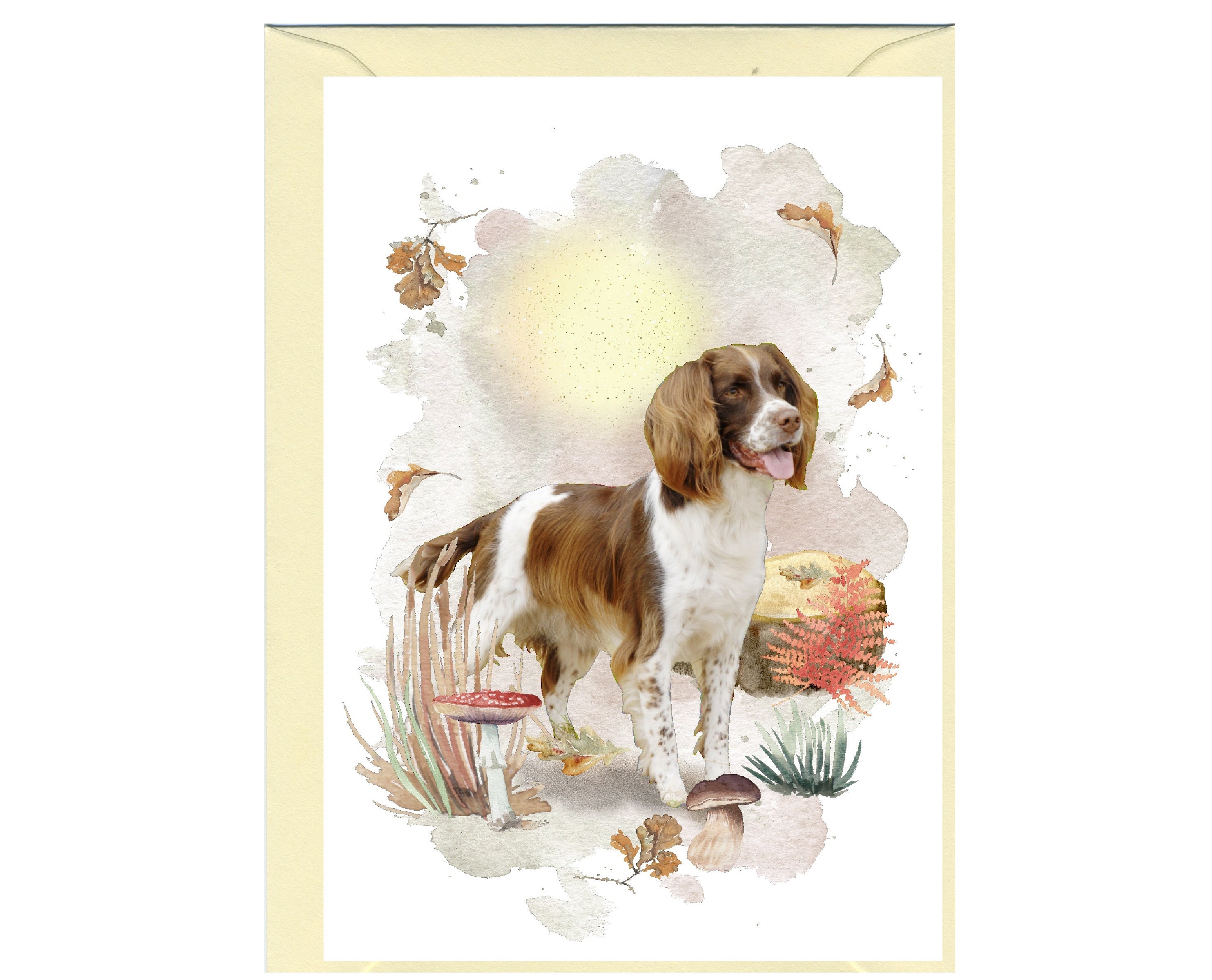 Personalised English Springer Spaniel Dog Greetings Card /notelet (6" X ...