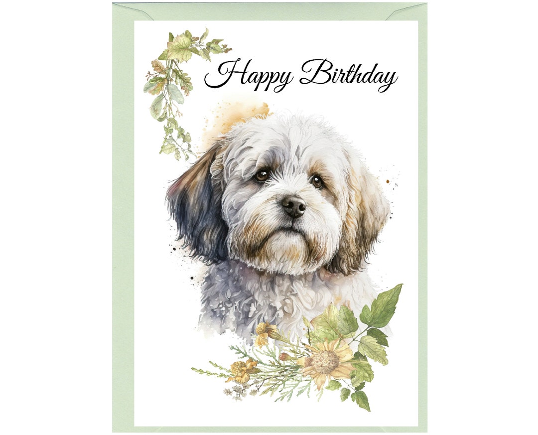 Havanese Dog "happy Birthday" Card (6"x 4") With Envelope. Blank Inside ...