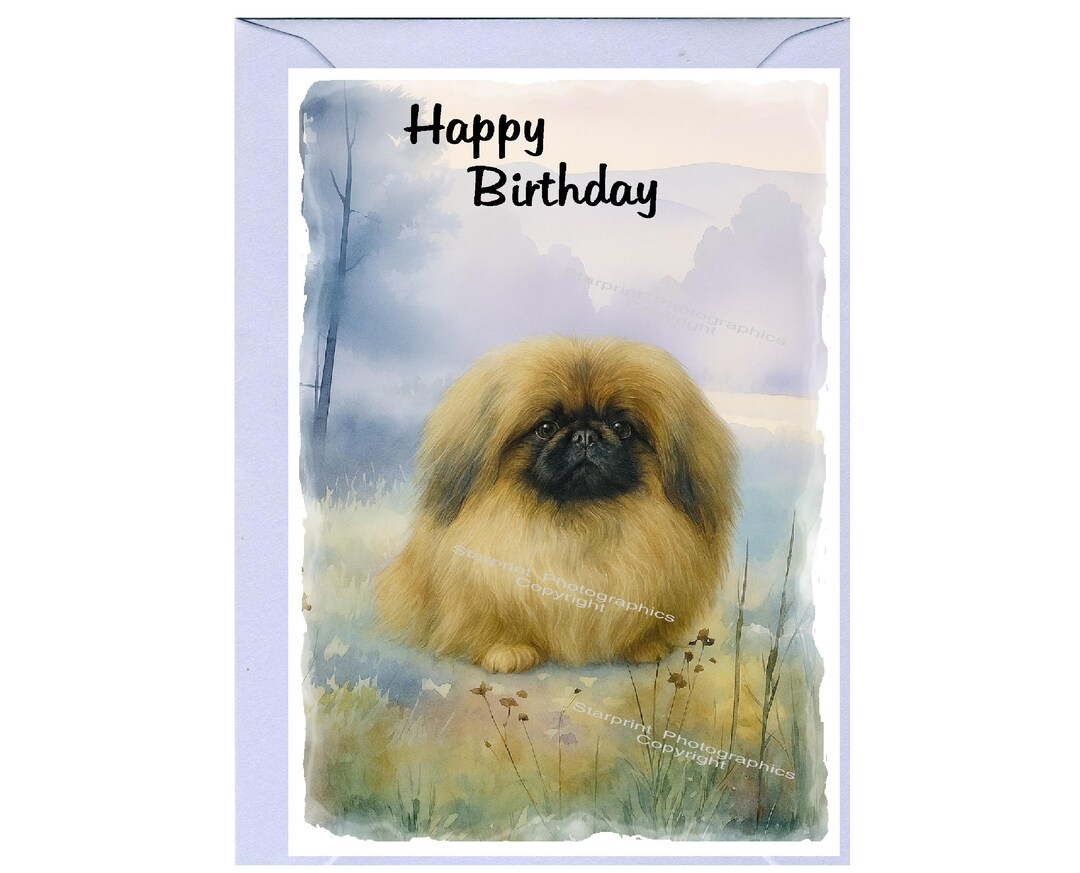 Pekingese / Peke Dog "happy Birthday" Card (6"x 4") With Envelope ...