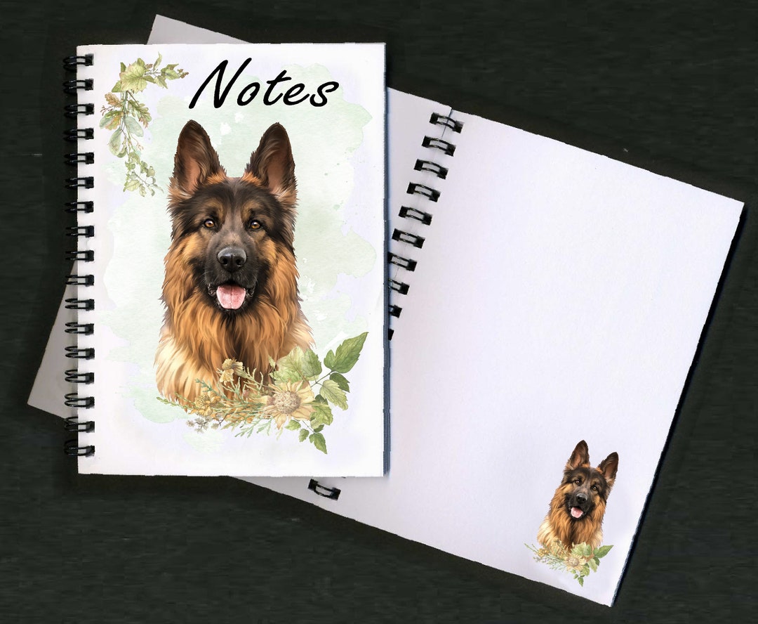 German Shepherd Dog Notebook / Notepad With Picture on Each Page ...