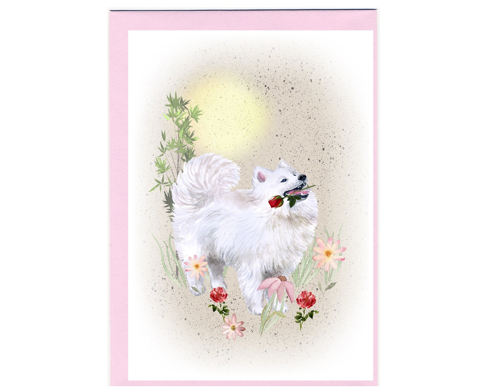 Samoyed Dog Blank Card /Notelet 6 x 4 with | Etsy