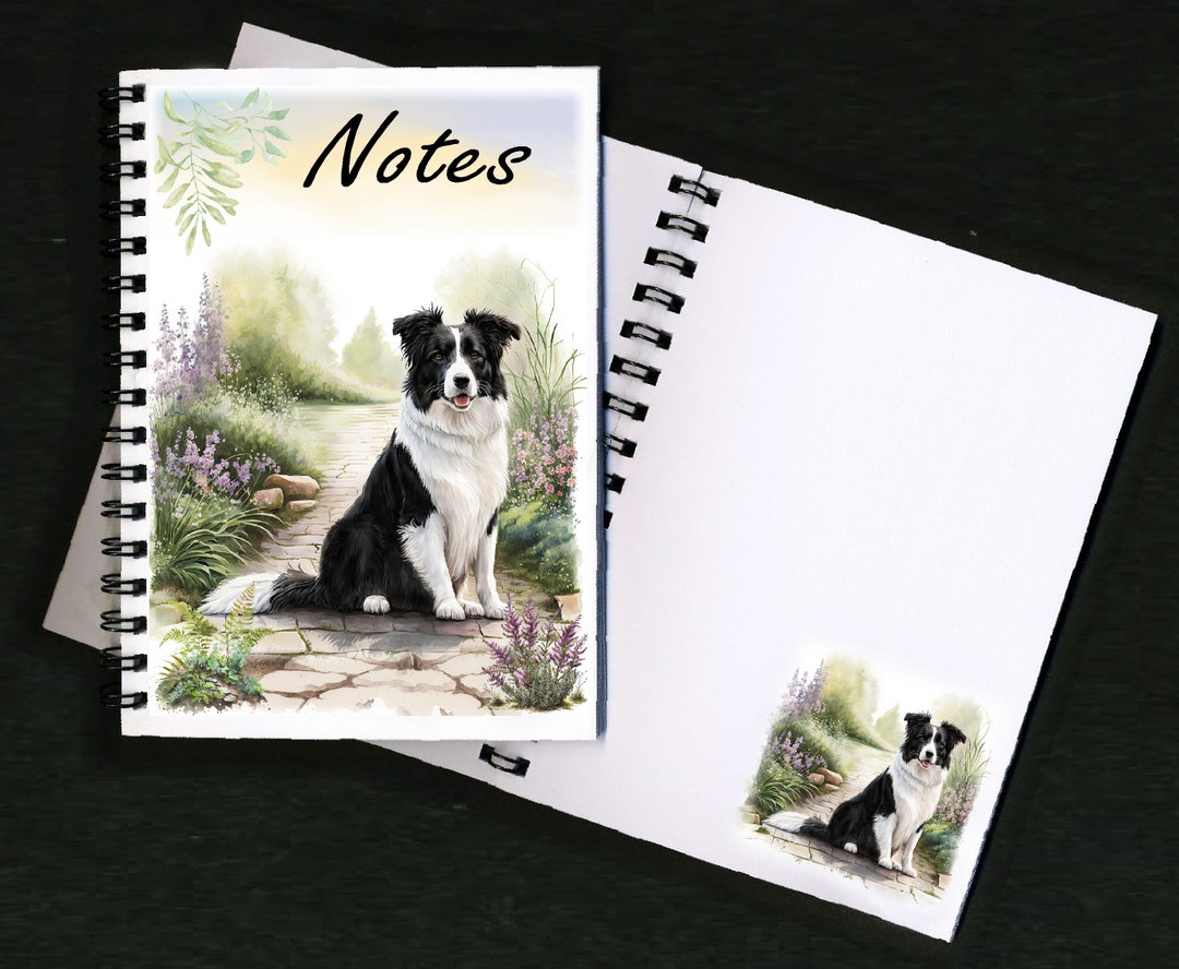 Border Collie Dog Notebook / Notepad With Small Image on Each Page ...