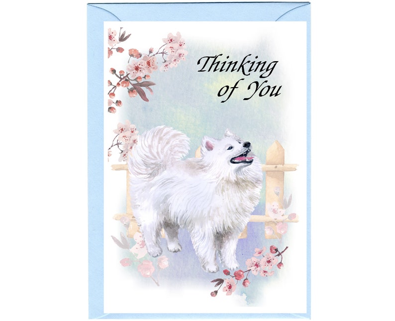 Samoyed Dog thinking of You Card 6 X | Etsy