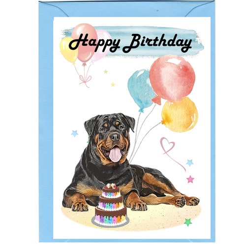 Rottweiler Happy Birthday Card - Etsy