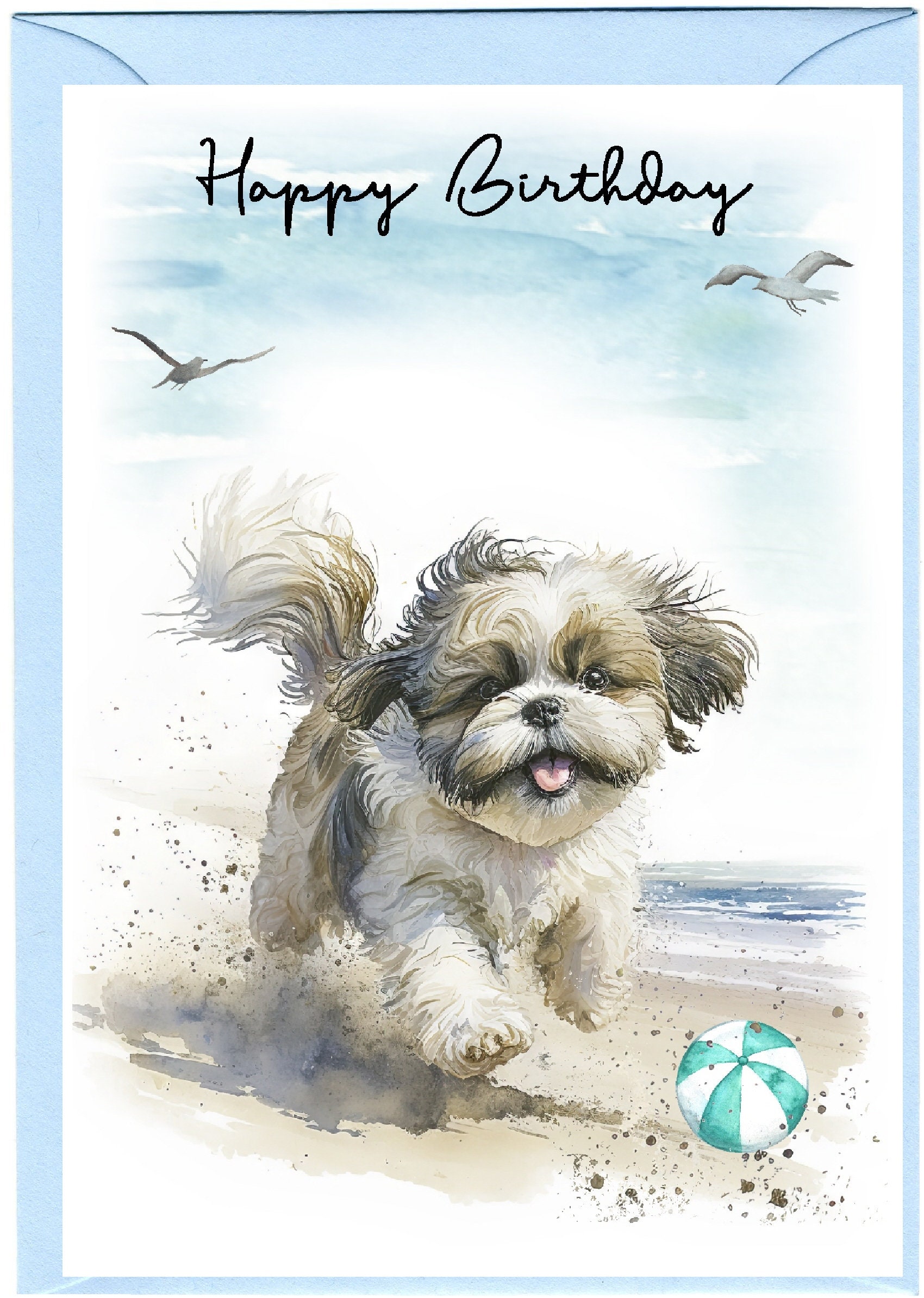 Shih Tzu Dog happy Birthday Card 6 X - Etsy UK