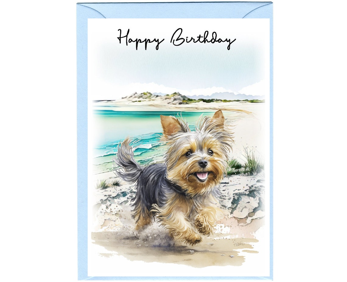 Yorkshire Terrier / Yorkie Dog happy Birthday Card - Etsy UK