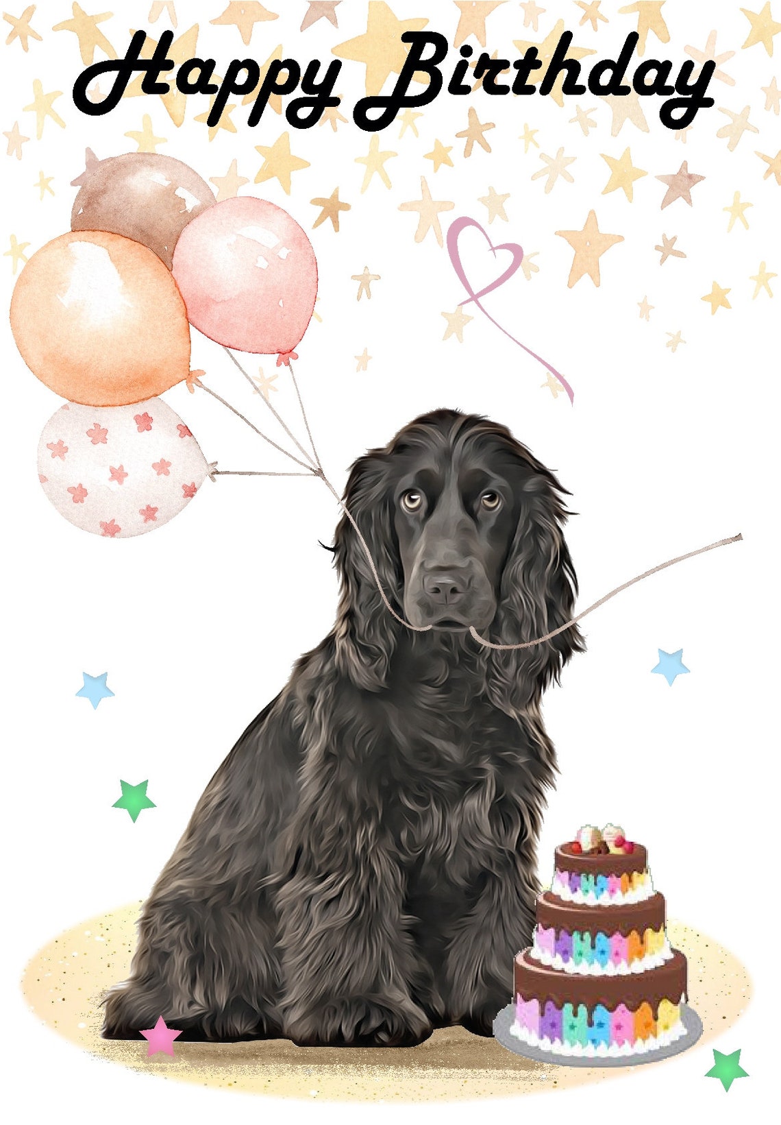 Cocker Spaniel Dog happy Birthday Card 6 X - Etsy UK
