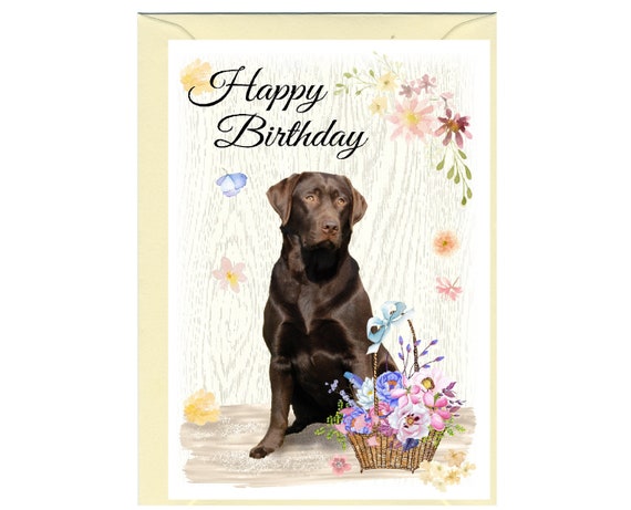 Labrador Retriever chocolate Dog happy Birthday | Etsy UK