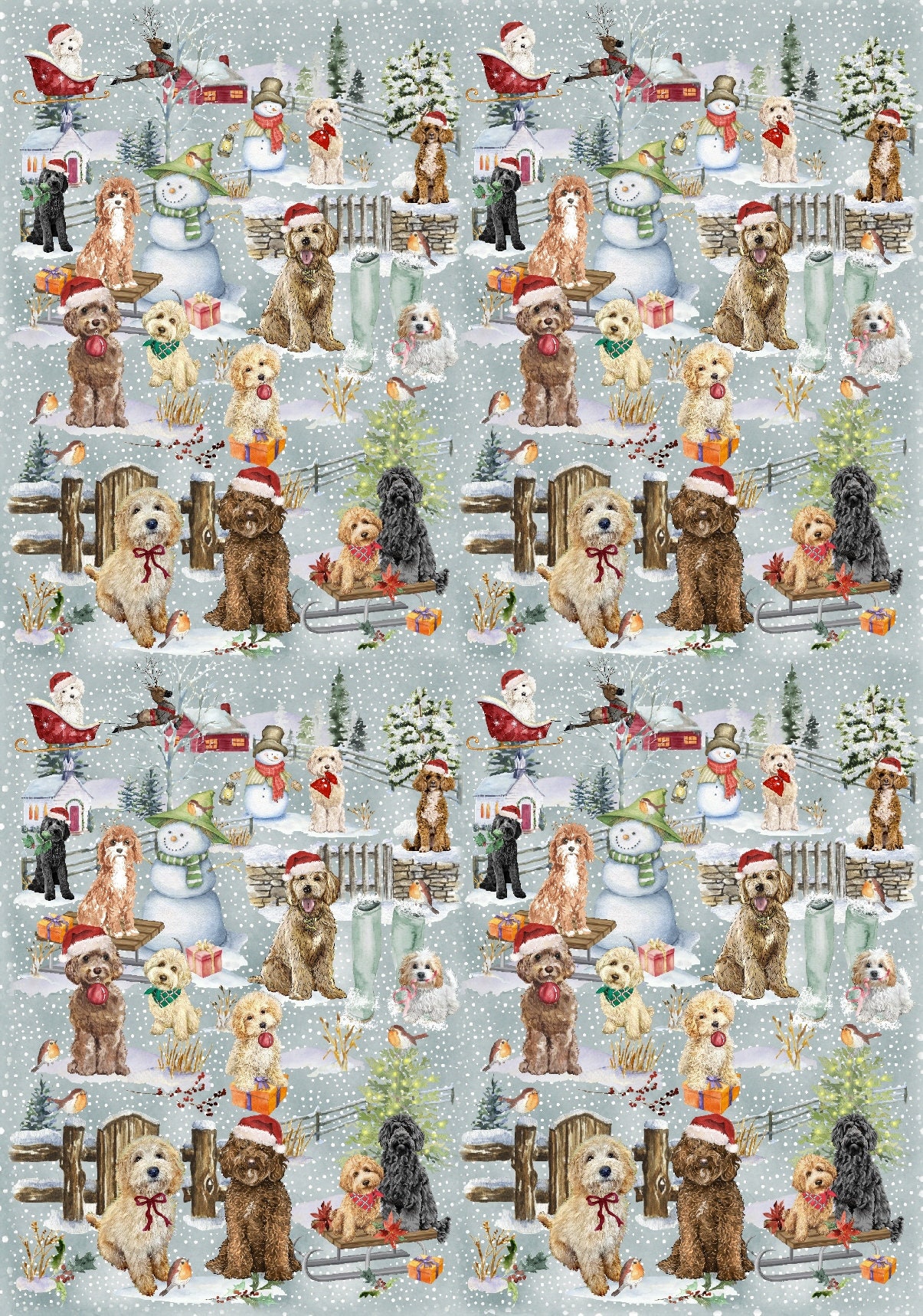 Doodle Dog Christmas Gift Wrapping Paper. Perfect for Any Dog - Etsy UK