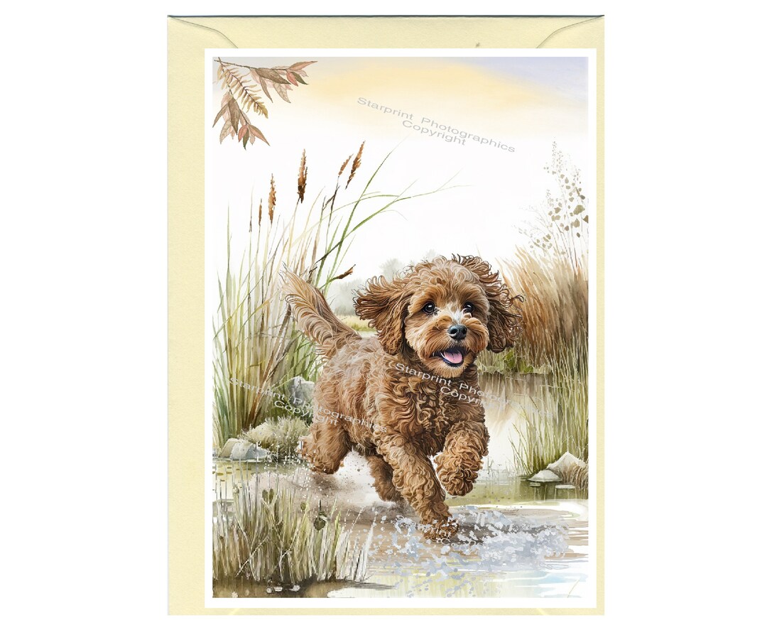Personalised Cavapoo / Doodle Dog Blank Card /notelet 6 X 4 With ...