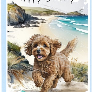 Cavapoo / Doodle Dog "happy Birthday" Card (6" X 4") With Envelope ...