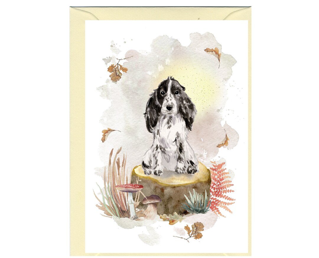 Personalised Cocker Spaniel Dog Greetings Card /notelet (6" X 4") With ...