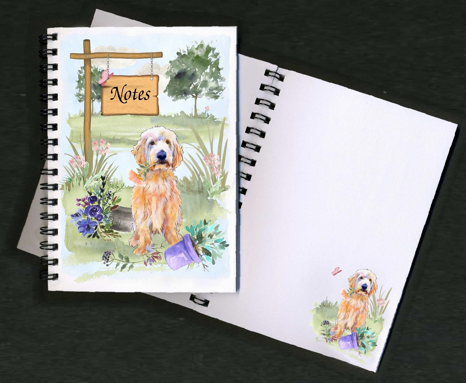 Labradoodle Dog Notebook / Notepad "landscape Gardener Design" With ...