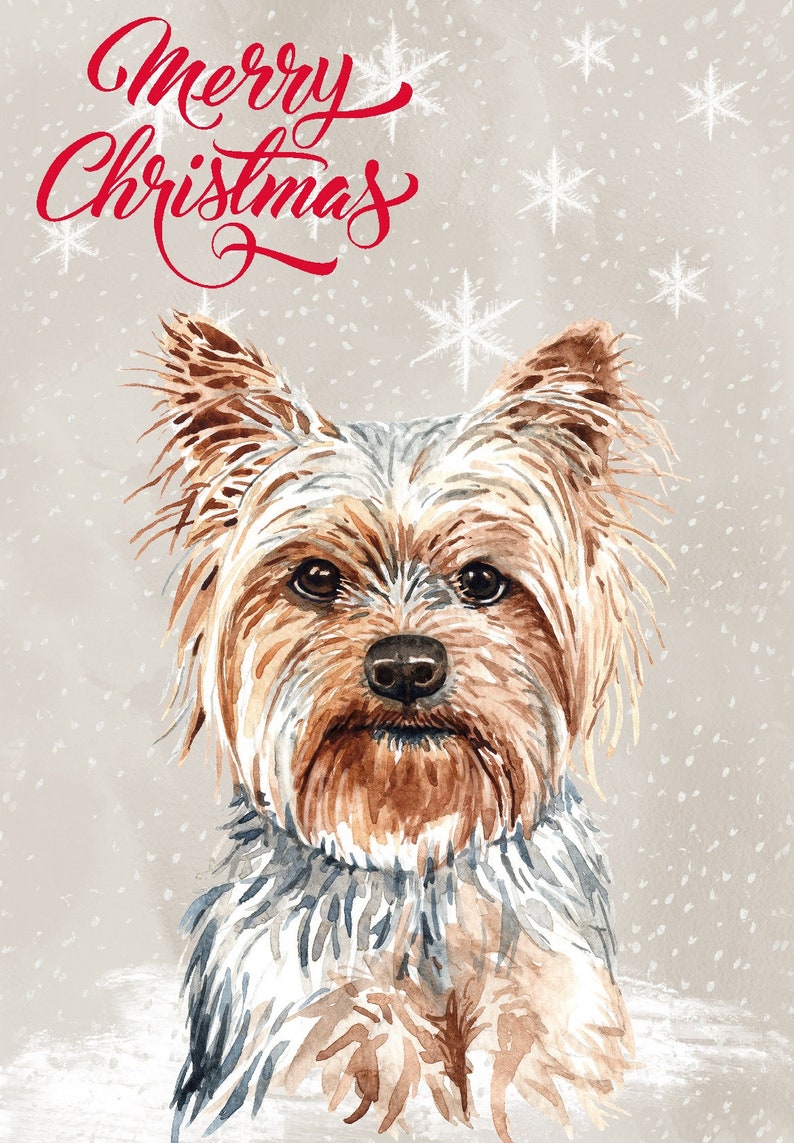 Yorkshire Terrier / Yorkie Dog Christmas Card (6" X 4") Blank Inside ...