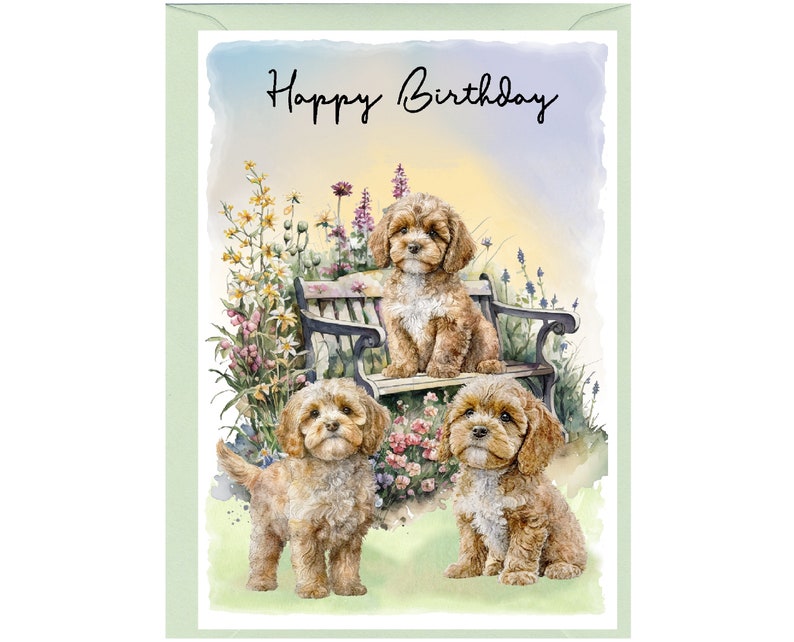 Cavapoo / Doodle Dog happy Birthday Card 6 - Etsy UK